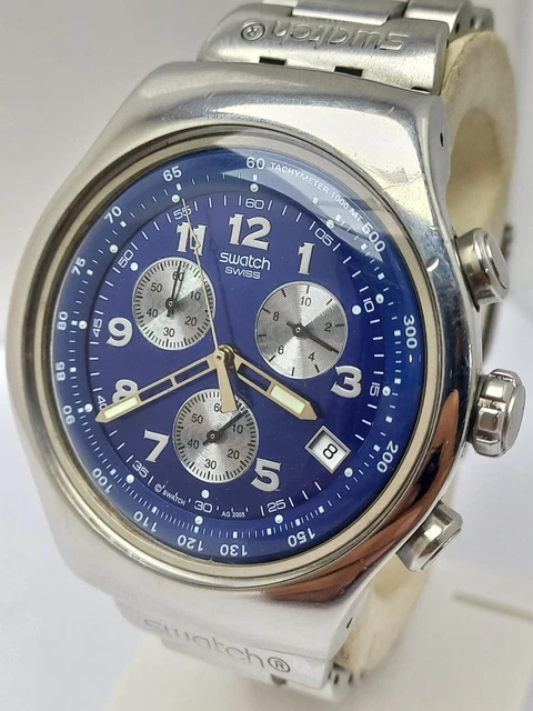 SWATCH SWISS IRONY V8 Chronograph Tachymeter Panda Face Men's Watch £120.00 - PicClick UK