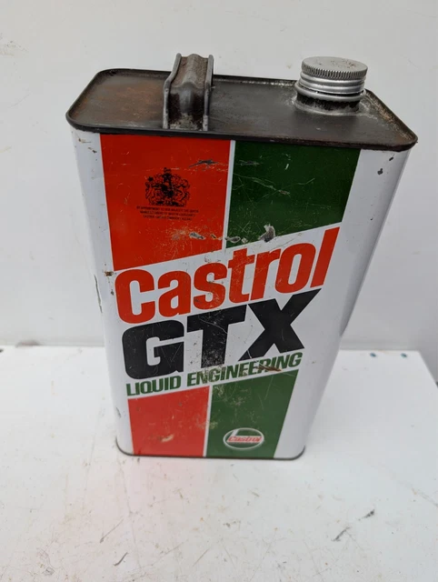 VINTAGE CASTROL GTX Oil Can 5 Litre 1 gallon £18.99 - PicClick UK