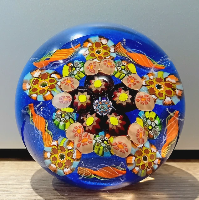 VINTAGE YSART PAPERWEIGHT Multicoloured Complex Millefiori Canes ...