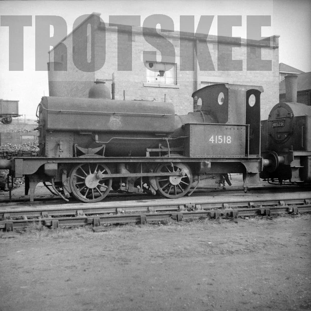 LARGER NEGATIVE BR British Railways Steam Loco 41518 Class 1134 Toton ...