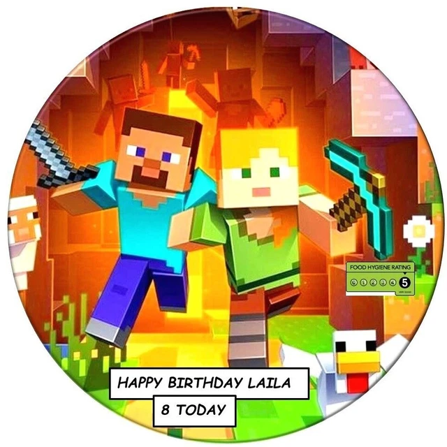 MINECRAFT CAKE TOPPER Bundle. A4 Edible Icing Sheet. Personalised £5.75 ...