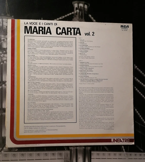 33 TOURS LP. Italien. Maria Carta. La Voce E I Canti Dimaria Carta. Vol ...
