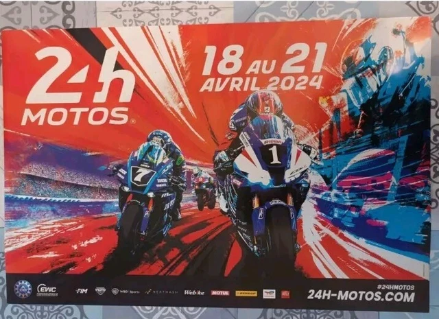 Poster Affiche 24 Heures Du Mans Moto 2024 40x60cm 24h00 Moto 2024