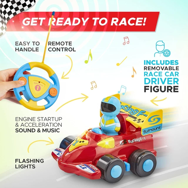 REMOTE CONTROL CAR for Toddlers, Easy Controls, Lights & Sounds, Ages 1 ...