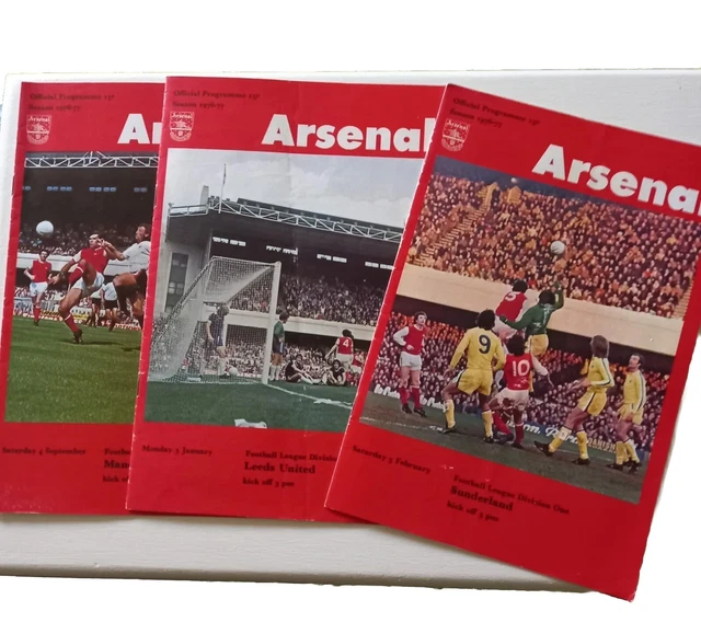 VINTAGE ARSENAL FOOTBALL Programmes X3 1976 / 1977 £5.00 - PicClick UK