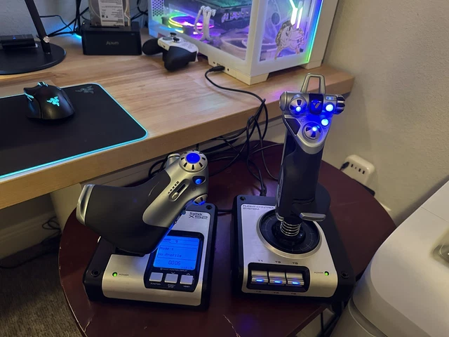 LOGITECH G SAITEK X52 HOTAS Throttle and Stick Flight Control System ...