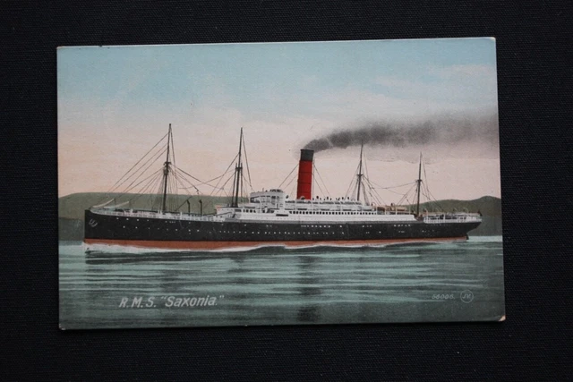 CUNARD LINE ORIGINAL Company Issued Early Postcard Rms Saxonia £15.00 ...