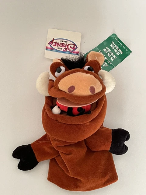 DISNEY LION KING Hand Puppet Pumba Pumbaa Plush Warthog Walt Disney ...