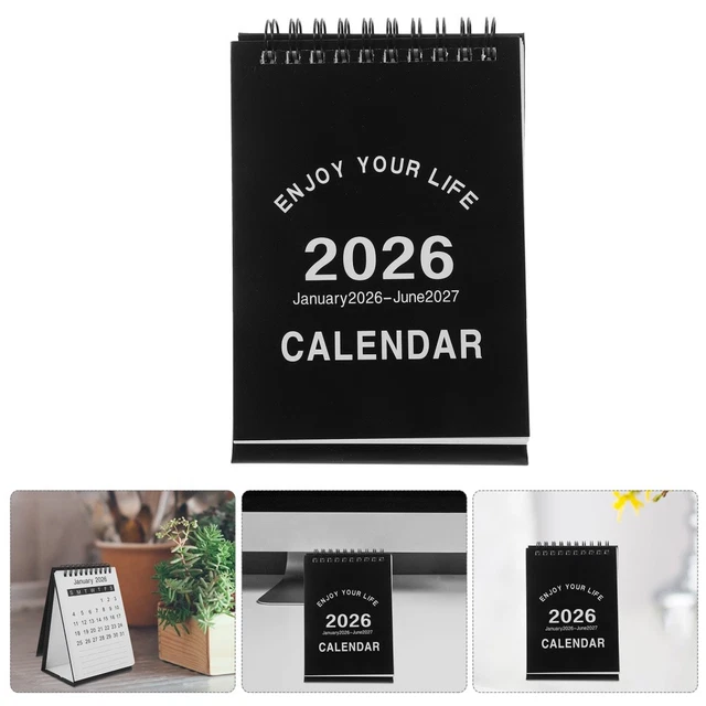 SMALL DESK CALENDAR: Mini 2026-2027 Standing Flip Small Monthly Table ...