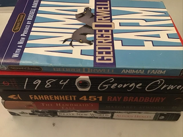 LOT 5 ORWELL 1984, Animal Farm, Handmaid’s Tale, Fahrenheit 451, Brave ...