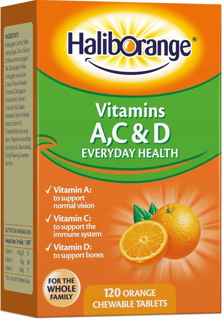 SEVEN SEAS HALIBORANGE Vitamins a C & D Orange Flavour X 120 Tablets £9 ...