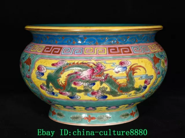 6 7 Qing Yun Zheng émail Coloré Dragon Encens Furnace Censer Eur 325