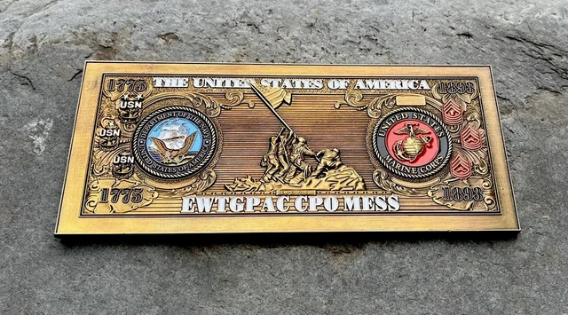 USN EWTGPAC CPO mess USMC Warfare Pacific Navy Seal Chief Iwojima pièce ...