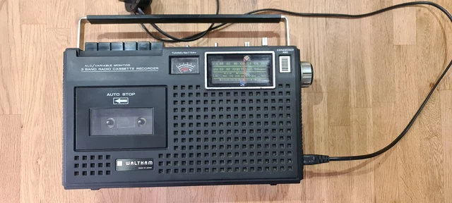 RARE VINTAGE WALTHAM W123 3 Band Radio Cassette Recorder Made in Japan ...