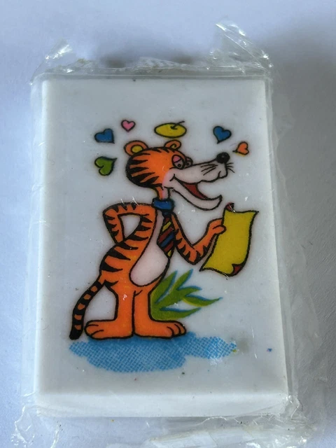 VERY RARE VINTAGE 1980s Tiger Eraser rubber gomme gommine Sealed EUR 4 ...