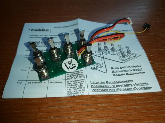 ROBBE FUTABA MULTI-SWITCH Modul F1511 für F14 FC16 18 28 für Navy Sound ...