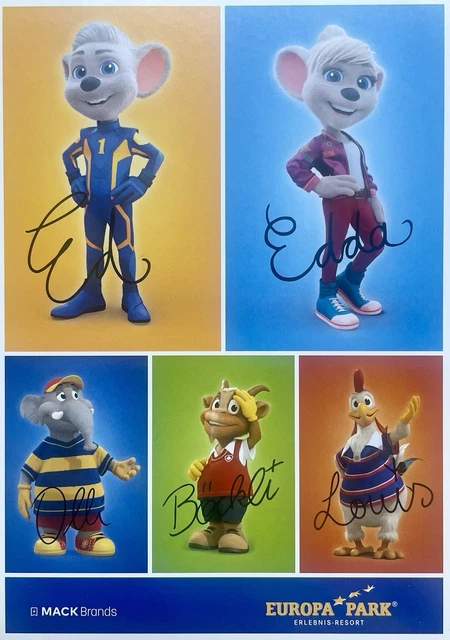 EUROPA-PARK RUST OVERVIEW AUTOGRAPH CARDS of the Mascots 2025 ...