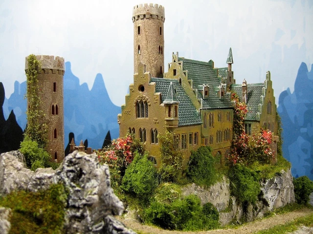 DIORAMA BURG / Schloss " Schloss Hornstein " " N " + Hintergrund " Ho ...