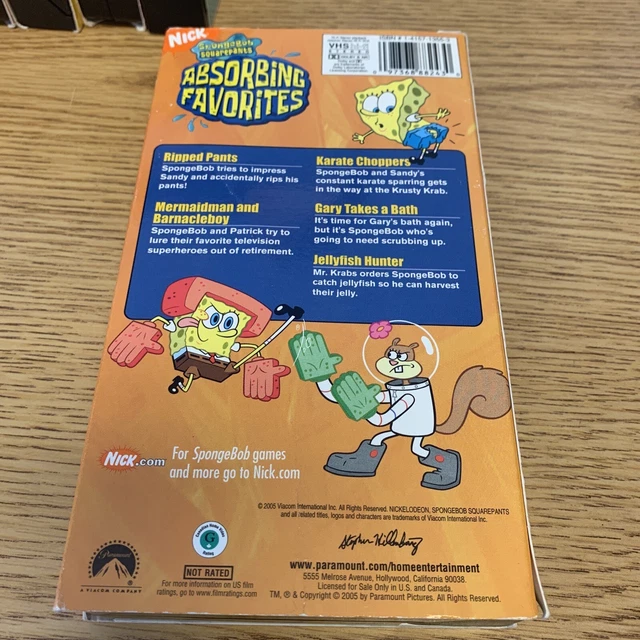 SPONGEBOB SQUAREPANTS VHS Absorbing Favorites Nickelodeon Rare 5 ...