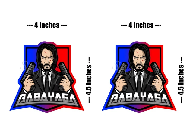 BABA YAGA, JOHN Wick Gaming Logo Mascot Pack Of 2 Vinyl Stickers Uk ...