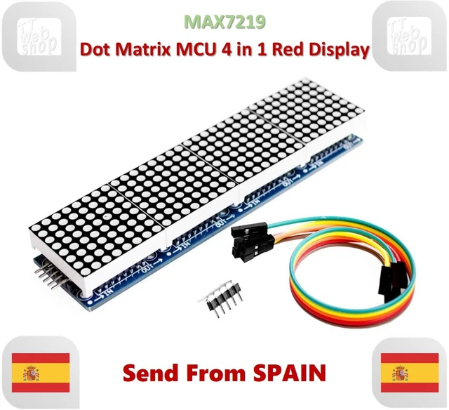 Max7219 Dot Matrix Module Microcontroller 4 In One Display 5p Line Red Color Eur 825 Picclick Fr