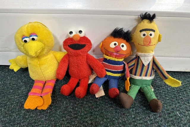 SESAME STREET BIG Bird Elmo Bert And Ernie Soft Toys Small Bundle ...