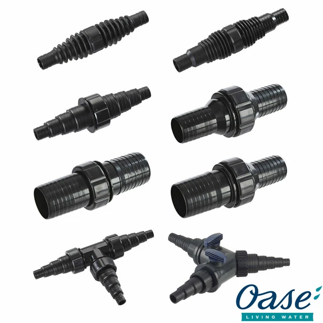 OASE FLEXIBLE POND Hose Pipe PVC Hosetail Connectors Reducers Y/T ...