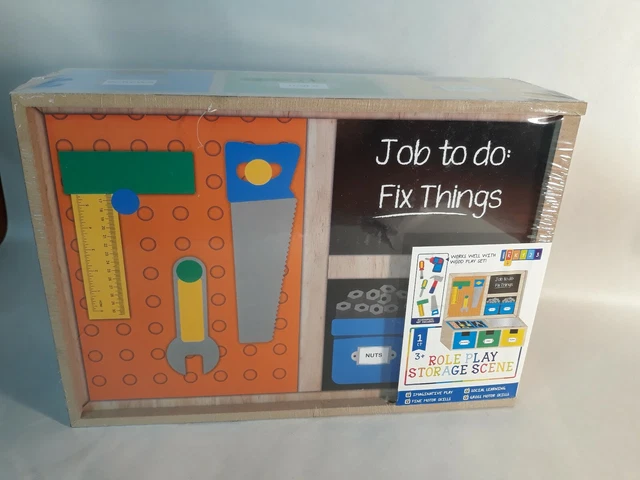 HORIZON WOODEN ROLE Play Tool Box Storage Scene Pre-K and Up NEW SEALED ...