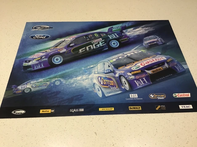 RARE FORD SUPERCARS Racing Poster,V8,Fpr Team, Fpv,Dewalt, Castrol ...