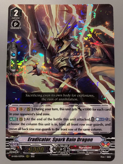CARDFIGHT VANGUARD ÉRADICATEUR Étincelle Dragon De Pluie (Narukami) D-Vs01/037En Rrr EUR 6,72 ...