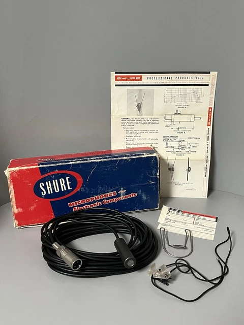 VINTAGE SHURE BROTHERS Model SM51 Lavalier Microphone Dynamic - works ...