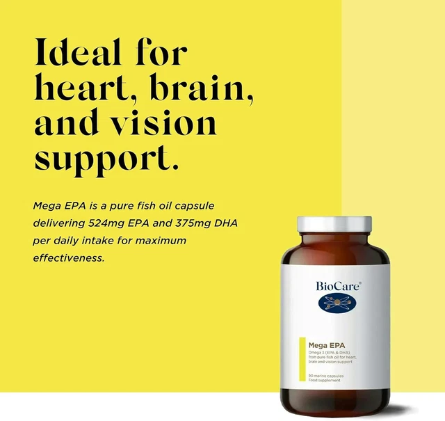 MEGA EPA FISH Oil - Omega-3 for Heart, Brain & Vision Support - 90 Caps ...
