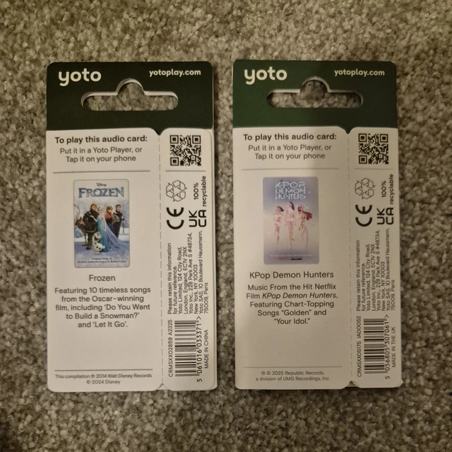 YOTO CARD - K Pop Demon Hunters and Frozen £21.50 - PicClick UK