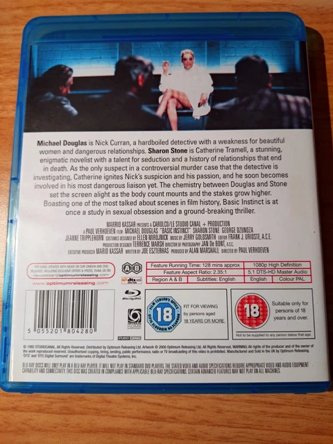 BASIC INSTINCT - uk Blu ray - Michael Douglas, Sharon Stone Thriller £5 ...
