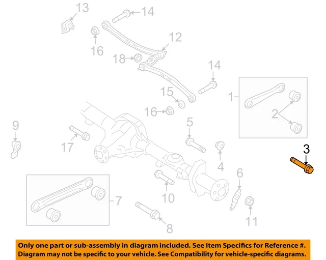 FORD OEM REAR Suspension-Lower Control Arm Bolt W712820S439 $44.82 ...