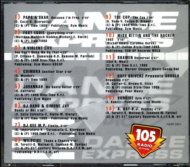 105 DANCE EXPRESS - Shamen/Miss Kittin/Fast Eddie/Paps'N'Skar Cd ...