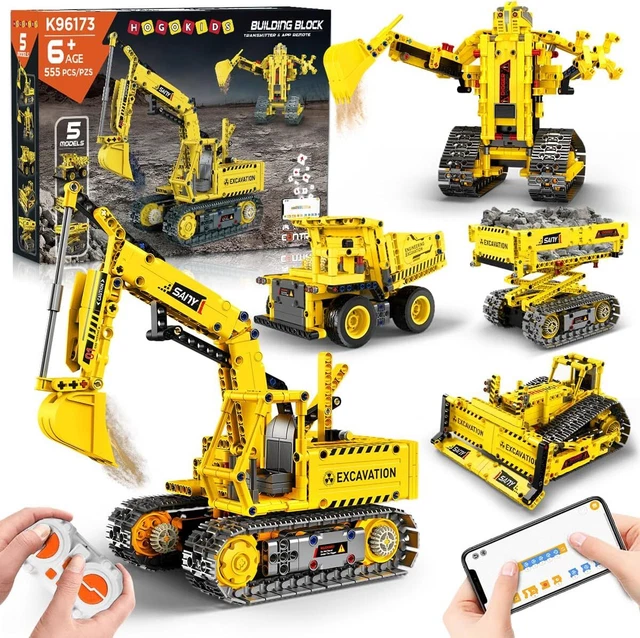3 In 1 App Control Bulldozer Stem Building Blocks For Kids OKKIDY 3-in ...