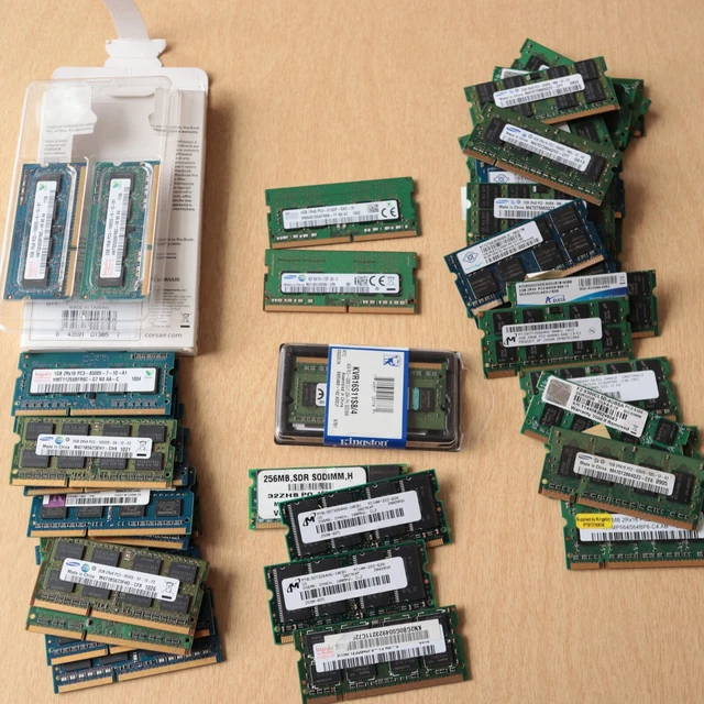 BULK LOT 45X Sticks of Laptop SODIMM RAM Memory, DDR, DDR2, DDR3, DDR4 ...