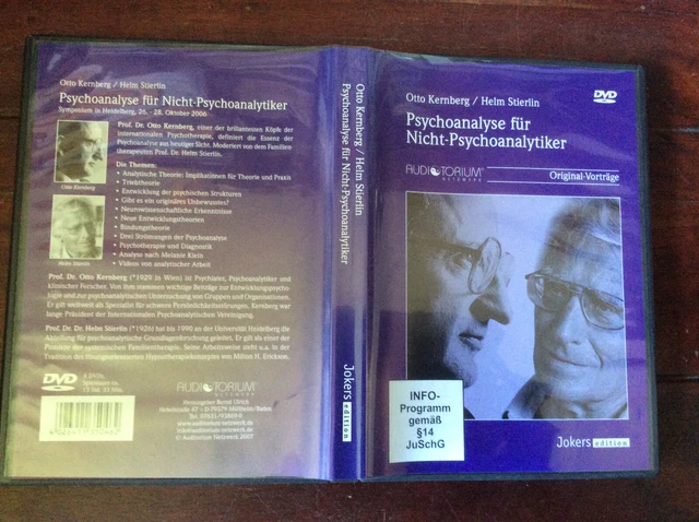 PSYCHOANALYSE FÜR NICHT-PSYCHOANALYTIKER [4 DVD] Otto Kernberg Helm ...