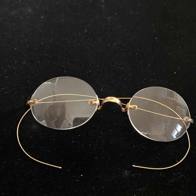 VINTAGE ANTIQUE 14K solid gold eyeglasses Spectacles $400.00 - PicClick
