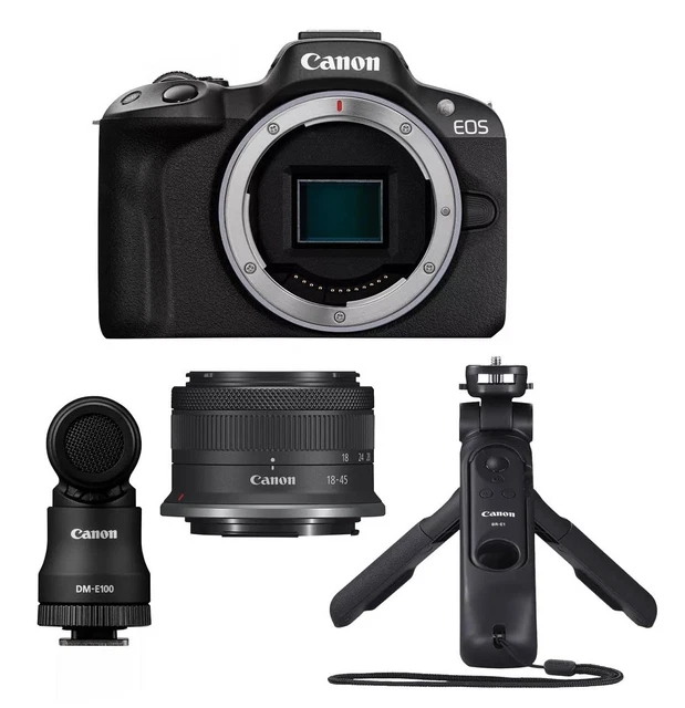 CANON EOS R50 Mirrorless Camera Creator Kit RF-S 18-45 mm f/4.5-6.3 IS ...