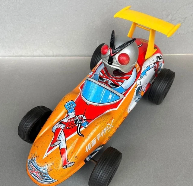 MASUDAYA TIN TOY Kamen Rider X Race Car Friction F/S FEDEX $1,472.40 ...