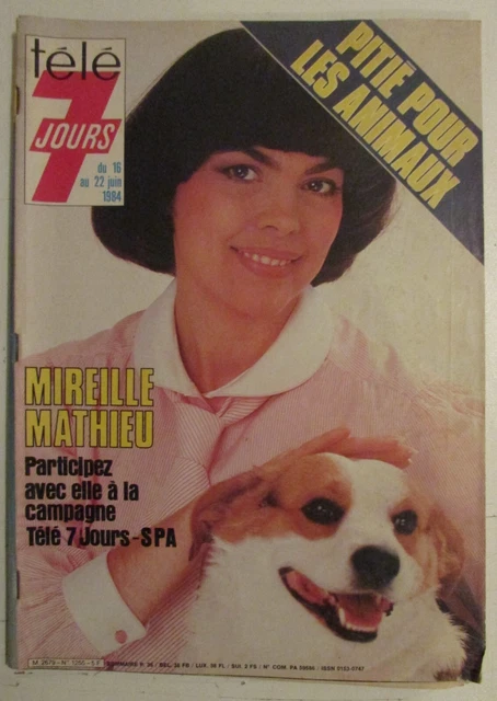 PROGRAMME TÉLÉVISION TÉLÉ 7 JOURS N° 1255 de Juin 1984 MIREILLE MATHIEU ...