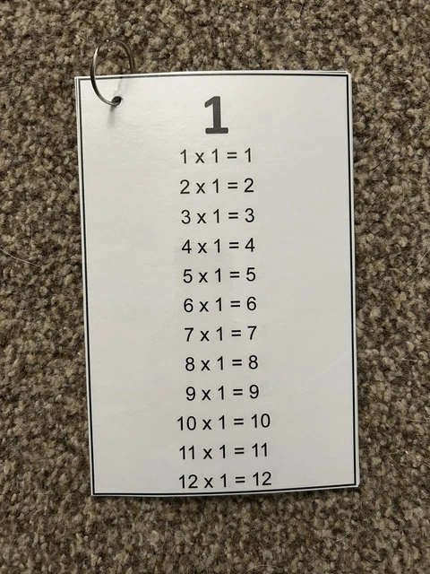 TIMES TABLES FLASH cards 1-12 Revision Cards £4.36 - PicClick UK
