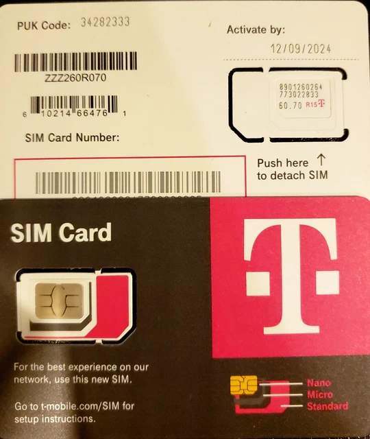 NEW T-MOBILE 4G to 5G TRIPLE CUT Sim Card Unactivated Tmobile $7.00 ...