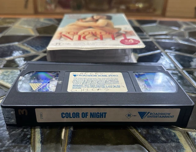 COLOR OF NIGHT VHS VIDEO TAPE CLAM SHELL EX RENTAL BRUCE WILLIS RARE ...
