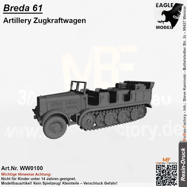 BREDA 61 ARTILLERIE Zugkraftwagen EUR 19,95 - PicClick DE