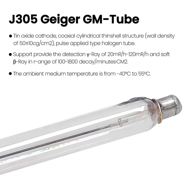 J305 GEIGER COUNTER Tube Nuclear Radiation Detector G- M Tube Radiation ...