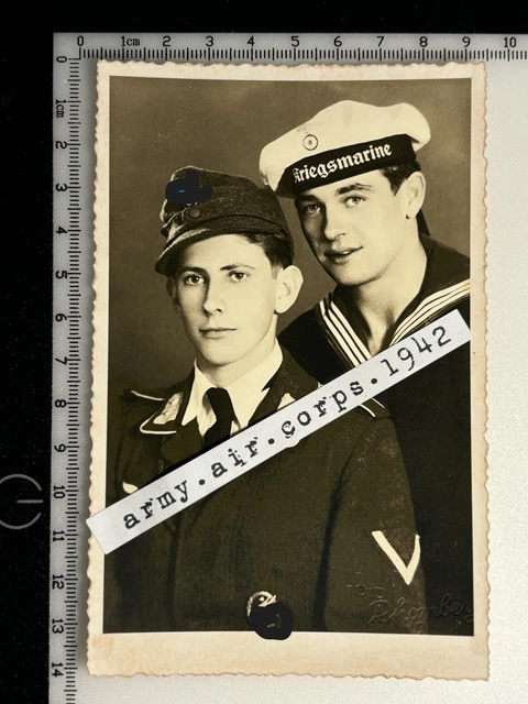 WW2 REPRO PHOTO Picture Portrait German Luftwaffe Kriegsmarine Brothers ...