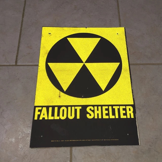VINTAGE CIVIL DEFENSE Nuclear Radiation Fallout Shelter Warning Sign ...